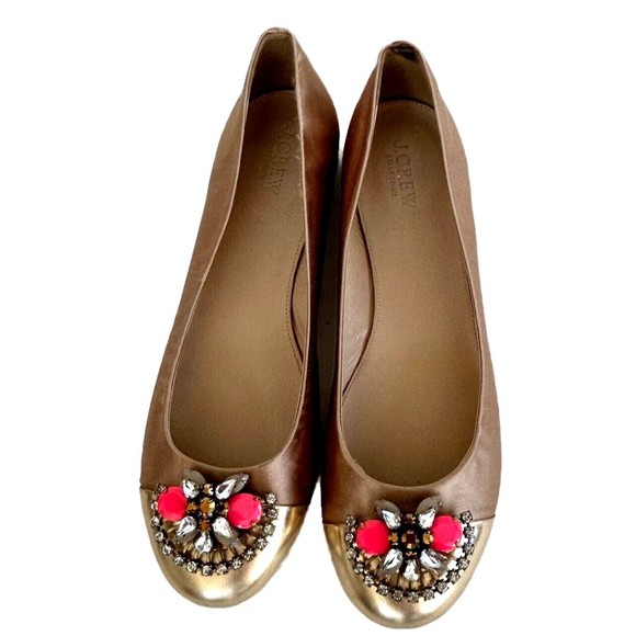 J. Crew Factory | Shoes | Jcrew Collection Nora Jeweled Cap Toe Ballet ...